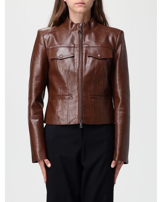 Patrizia Pepe Jacket in Brown | Lyst UK