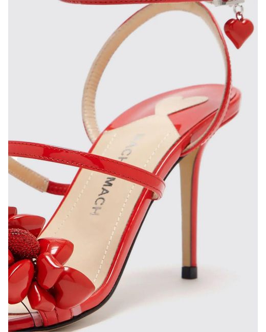 Mach & Mach Heeled Sandals in Red | Lyst