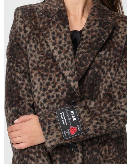 MSGM Coat in Brown | Lyst UK
