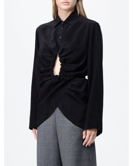 Maison Margiela Cupro Shirt in Black | Lyst UK