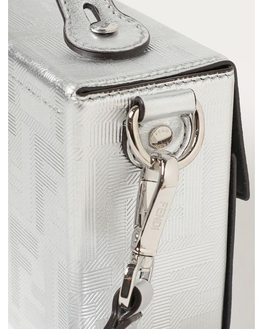 Fendi Soft Trunk Bag In Laminated Leather With Ff Pattern in Metallic ...