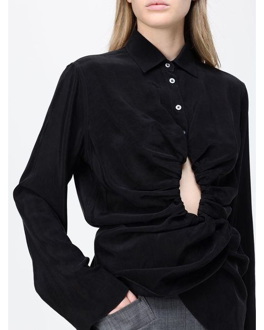 Maison Margiela Cupro Shirt in Black | Lyst UK