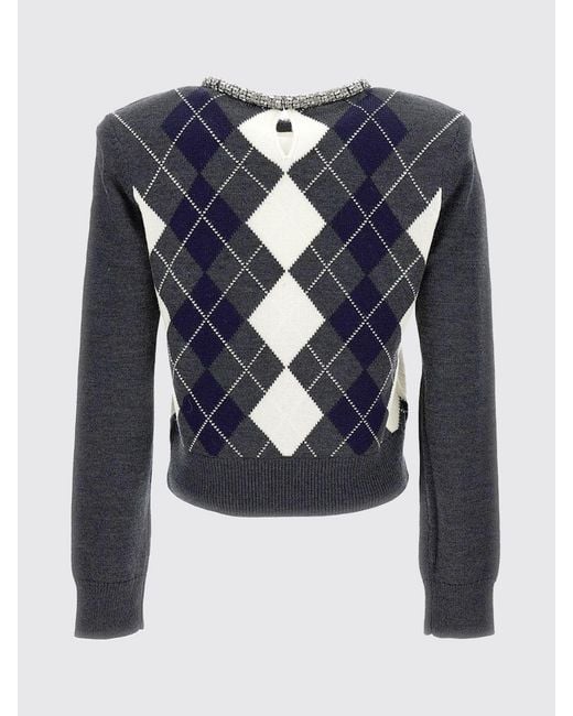 Self-Portrait Sweater in Grey | Lyst UK