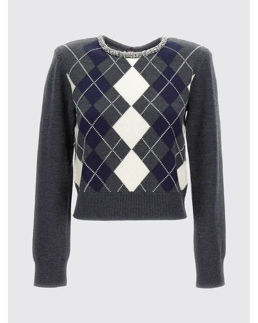 Self-Portrait Sweater in Grey | Lyst UK