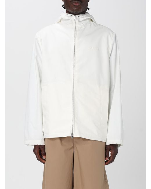 Gucci Zip Up Hooded Jacket in White for Men | Lyst UK