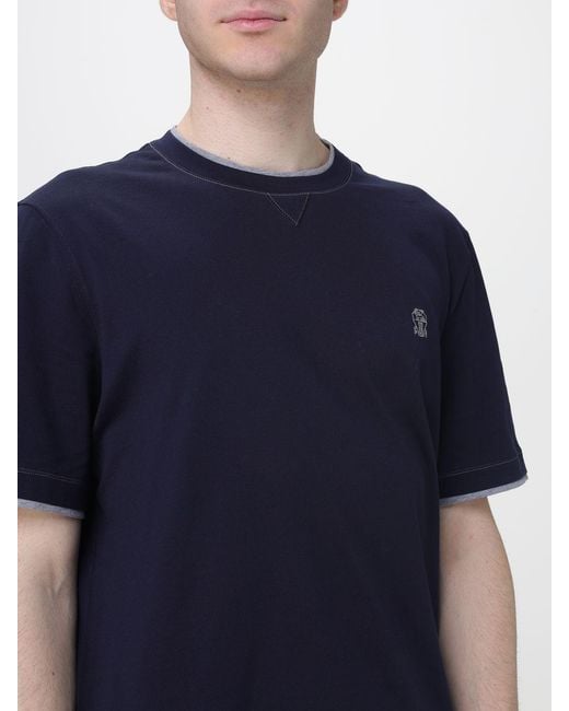 Brunello Cucinelli Polo Shirt in Blue for Men | Lyst UK