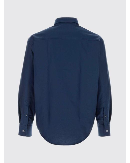 Ami Paris Cotton Shirt With Embroidered Monogram in Blue for Men | Lyst UK