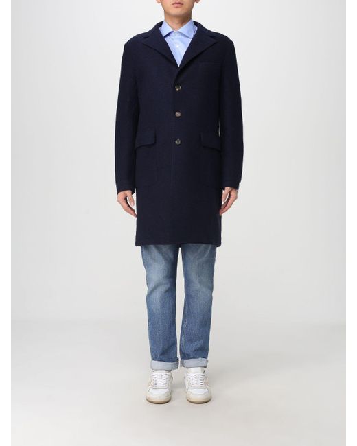 Eleventy Coat in Blue for Men | Lyst UK