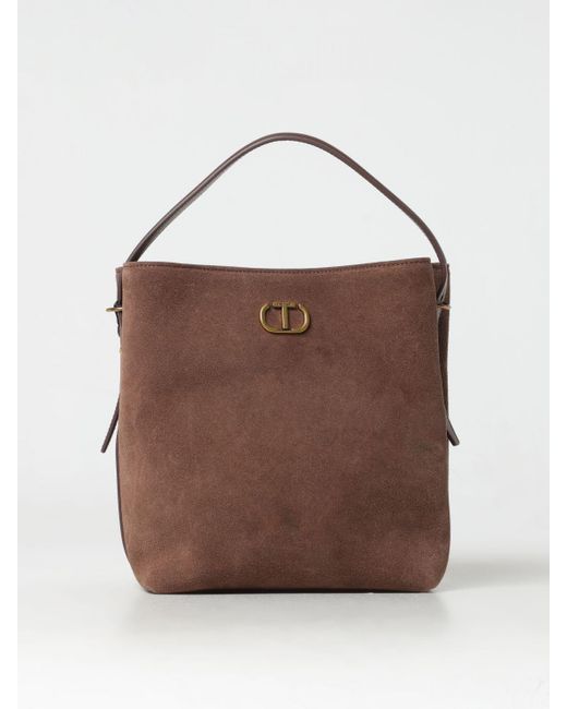 Twin Set Leather Top-Handle Shoulder Bag in Brown | Lyst