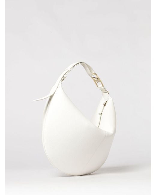 ARMANI EXCHANGE Grained Faux Leather Hobo Bag in White | Lyst UK