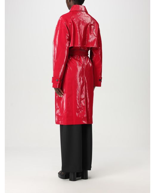 Karl Lagerfeld Trench Coat in Red | Lyst