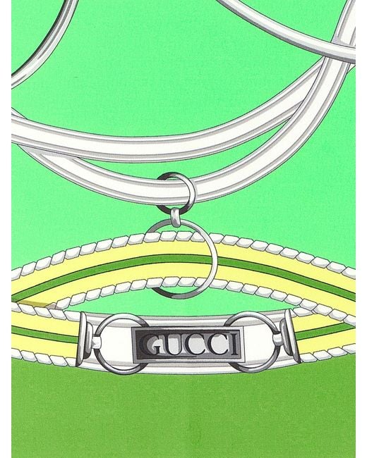 Gucci Printed Silk Scarf in Green | Lyst UK