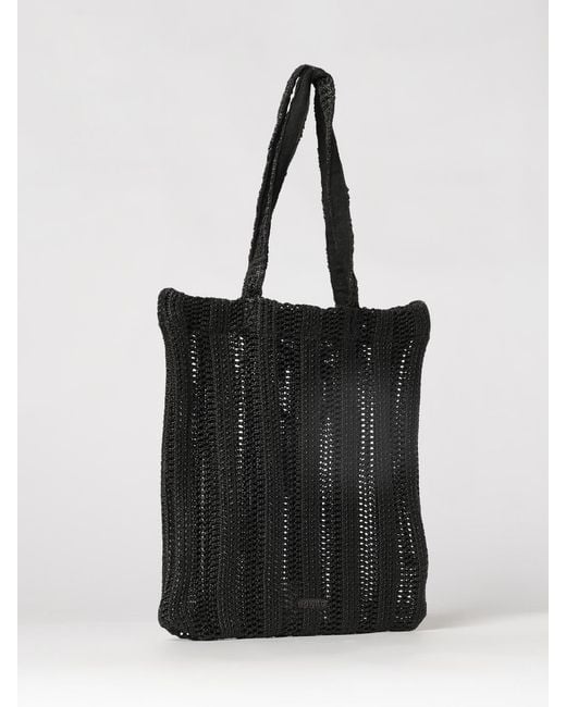 Pinko Easy Tote Crocheted Raffia Bag in Black | Lyst UK