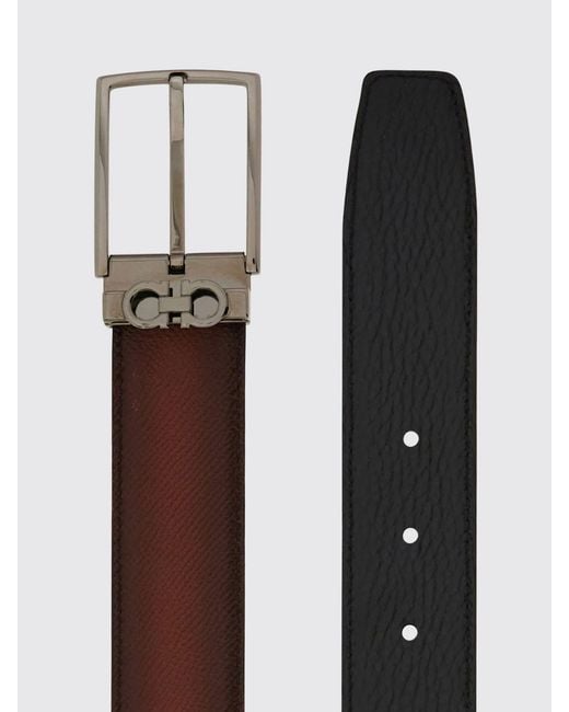 Ferragamo Reversible And Adjustable Calf Leather Belt With Gancini ...