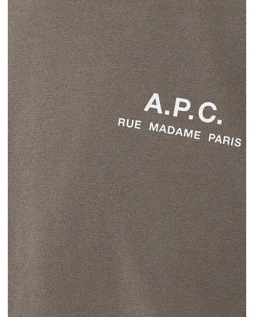 A.P.C. Cotton T-Shirt With Contrast Logo On The Chest in Grey for Men ...