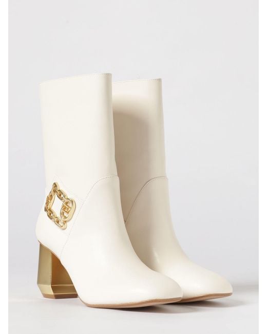 Liu Jo Flat Ankle Boot in White | Lyst