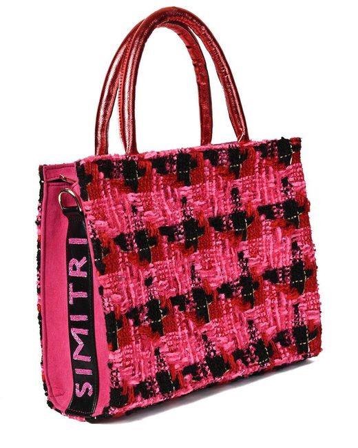 Simitri Tweed Tote in Red | Lyst UK