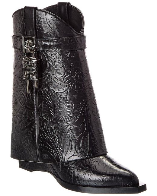 Shark Lock Boots In Leather