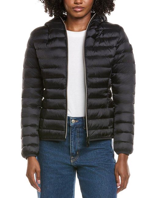Save The Duck Vicky Short Hooded Basic Jacket in Black | Lyst