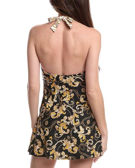 Carmen Marc Valvo Plunge Swim Dress in Black | Lyst