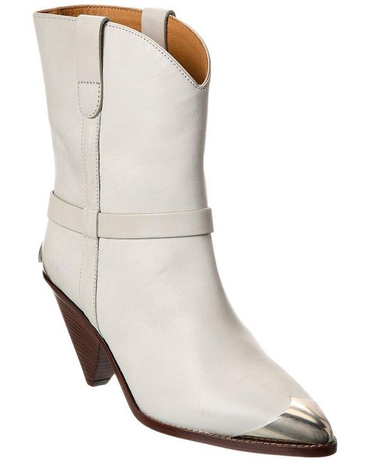 Isabel Marant Leather Boot in White | Lyst UK
