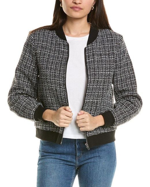 Pascale La Mode Zip Tweed Jacket in Gray | Lyst