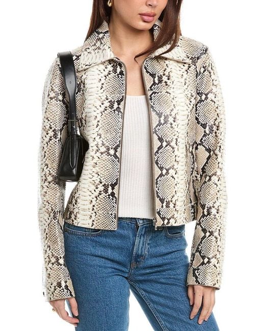 Michael kors white leather jacket store