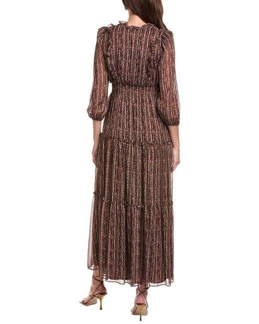 Maison Tara Lorela Maxi Dress in Brown | Lyst UK