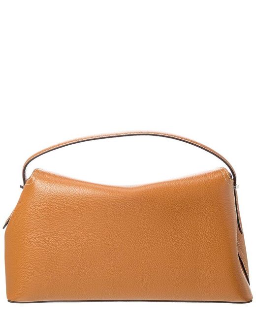 TOTEME T-Lock Top Handle Leather Satchel in Brown | Lyst