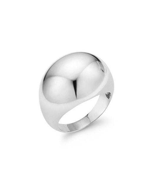 Chloe and Madison Silver Bold Dome Ring in White | Lyst