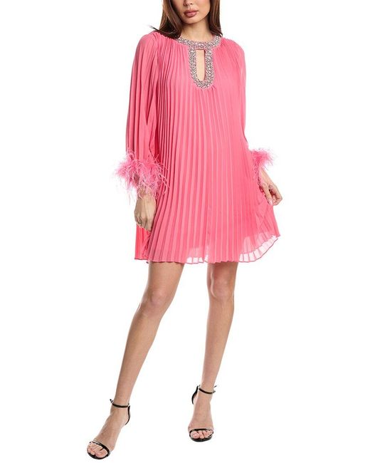 FLORA BEA NYC Steffina Pleated Midi Dress in Pink | Lyst