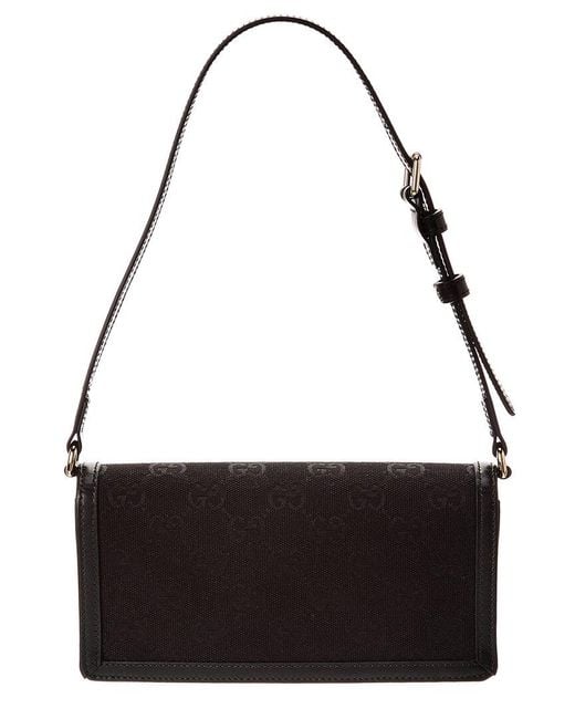 Gucci Luce Mini Gg Canvas & Leather Shoulder Bag in Black | Lyst