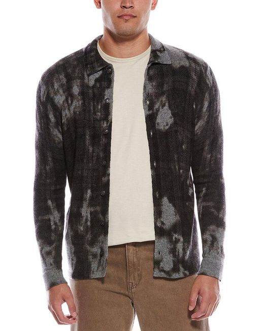 Autumn Cashmere Wool & Cashmere-Blend Plaid Shacket in Black for Men ...