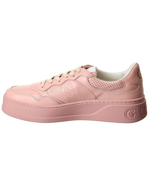 Gucci Leather Platform Sneaker in Pink | Lyst