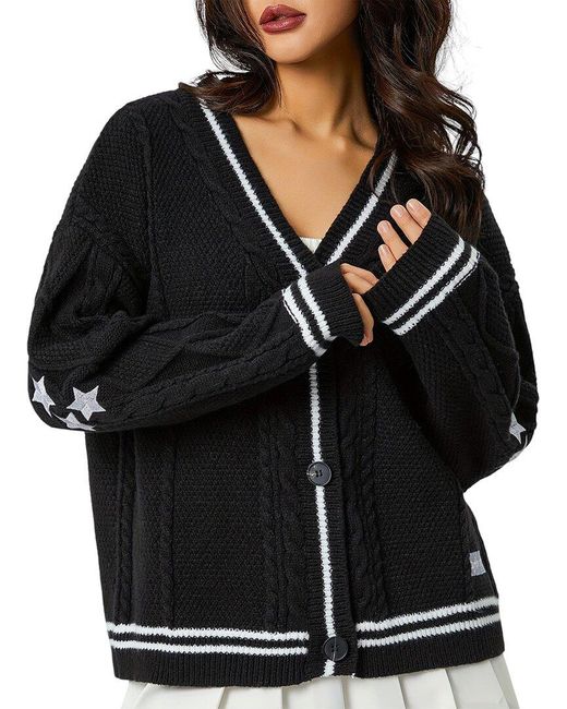 BELLA DESERT Cardigan in Black | Lyst UK