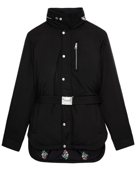 Zadig & Voltaire Kalice Nylon Jacket in Black | Lyst