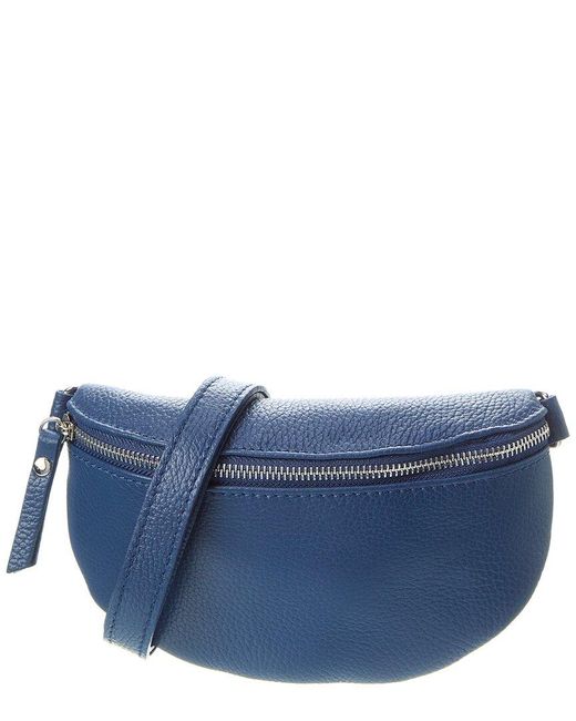 Italian Leather Pouch in Blue | Lyst