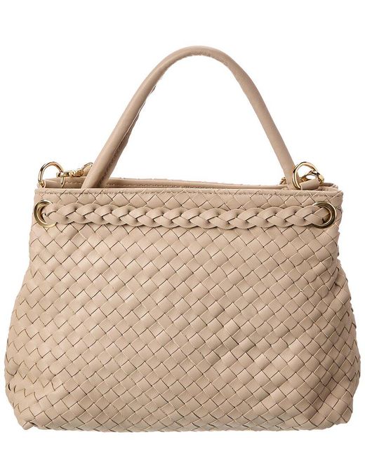 Isabella Rose Clover Hand-Woven Leather Tote in Natural | Lyst UK