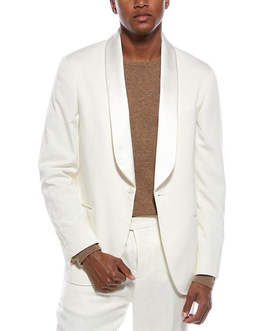 Brunello Cucinelli Silk Jacket in White for Men | Lyst UK