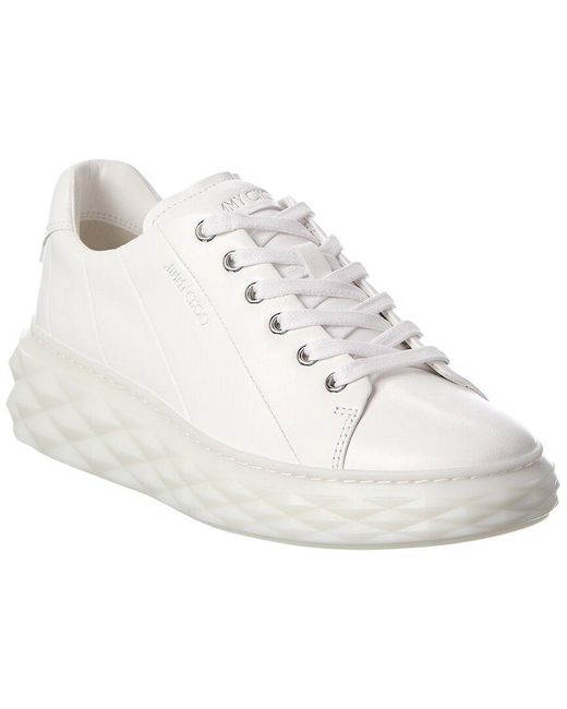 Jimmy Choo Diamond Light Maxif Leather Sneaker In White Lyst Canada