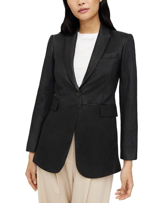 Theory Etiennette Leather Jacket in Black | Lyst