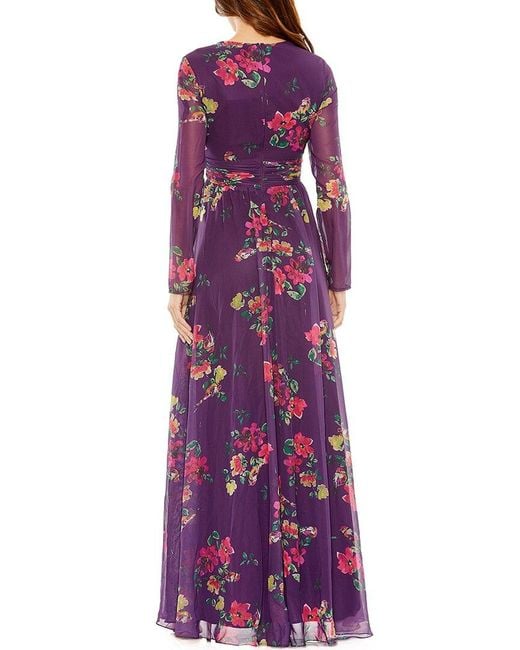 Mac Duggal Column Gown in Purple | Lyst
