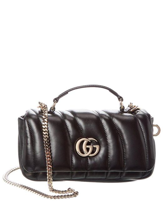 Gucci Gg Milano Mini Leather Top Handle Bag in Black | Lyst