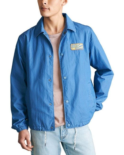 Faherty Spy Sunwashed Coaches Jacket in Blue for Men | Lyst UK