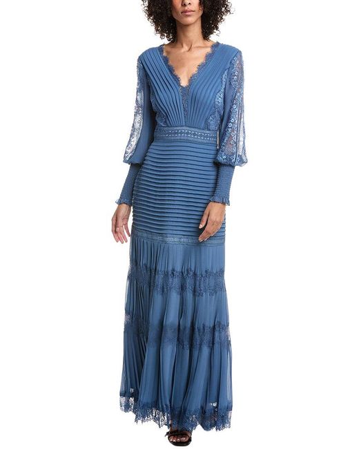 Tadashi Shoji Nyssa Bishop Sleeve Gown in Blue | Lyst UK