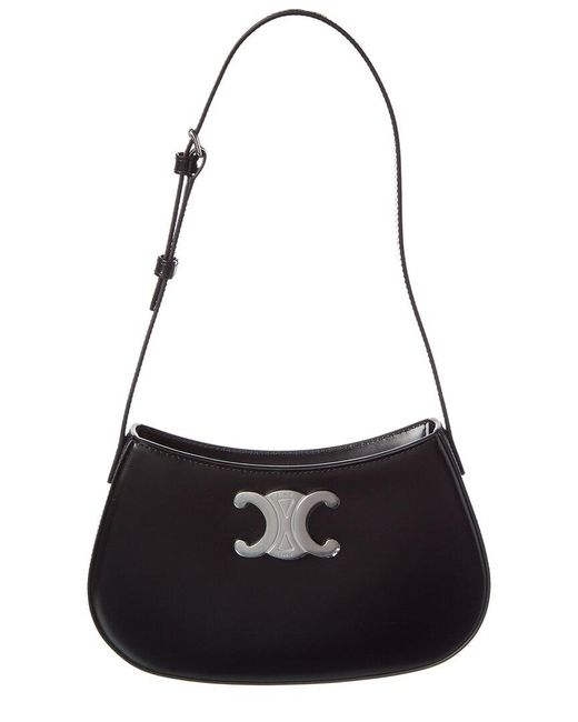 Celine Tilly Medium Leather Shoulder Bag in Black | Lyst