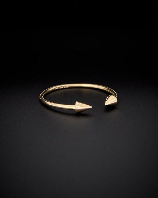 Italian Gold 14k Spike Ring in Black | Lyst