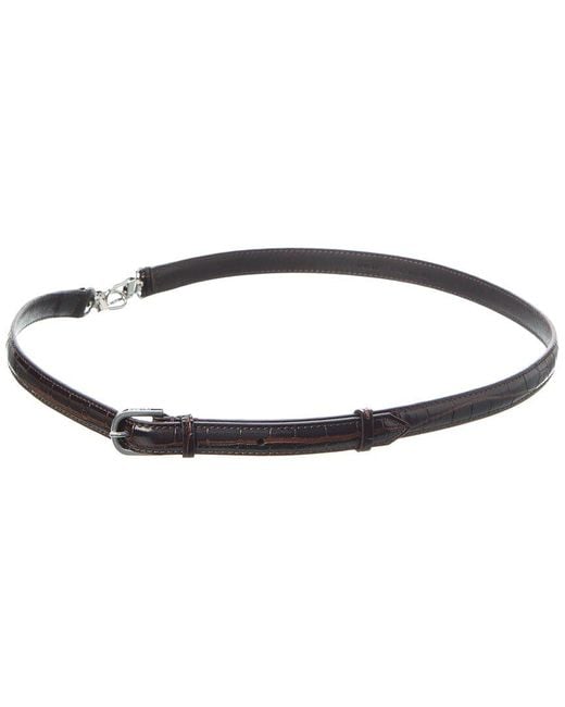 TOTEME Double Clasp Croc-Embossed Leather Belt in Red | Lyst UK