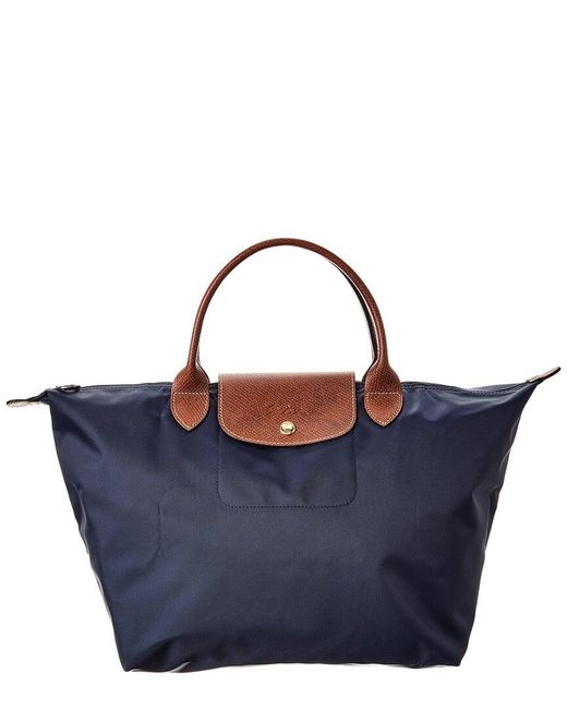 Longchamp Le Pliage Original Medium Canvas Short Handle Handbag in Blue ...