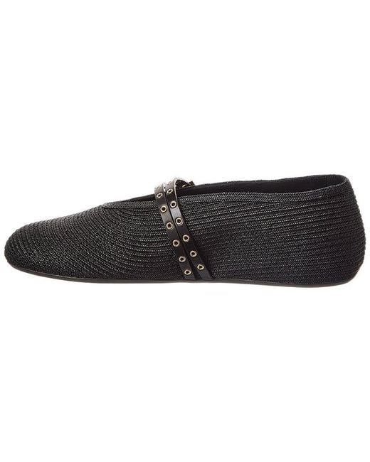 Alaïa Alaïa Paper Straw Ballet Flat in Black | Lyst UK